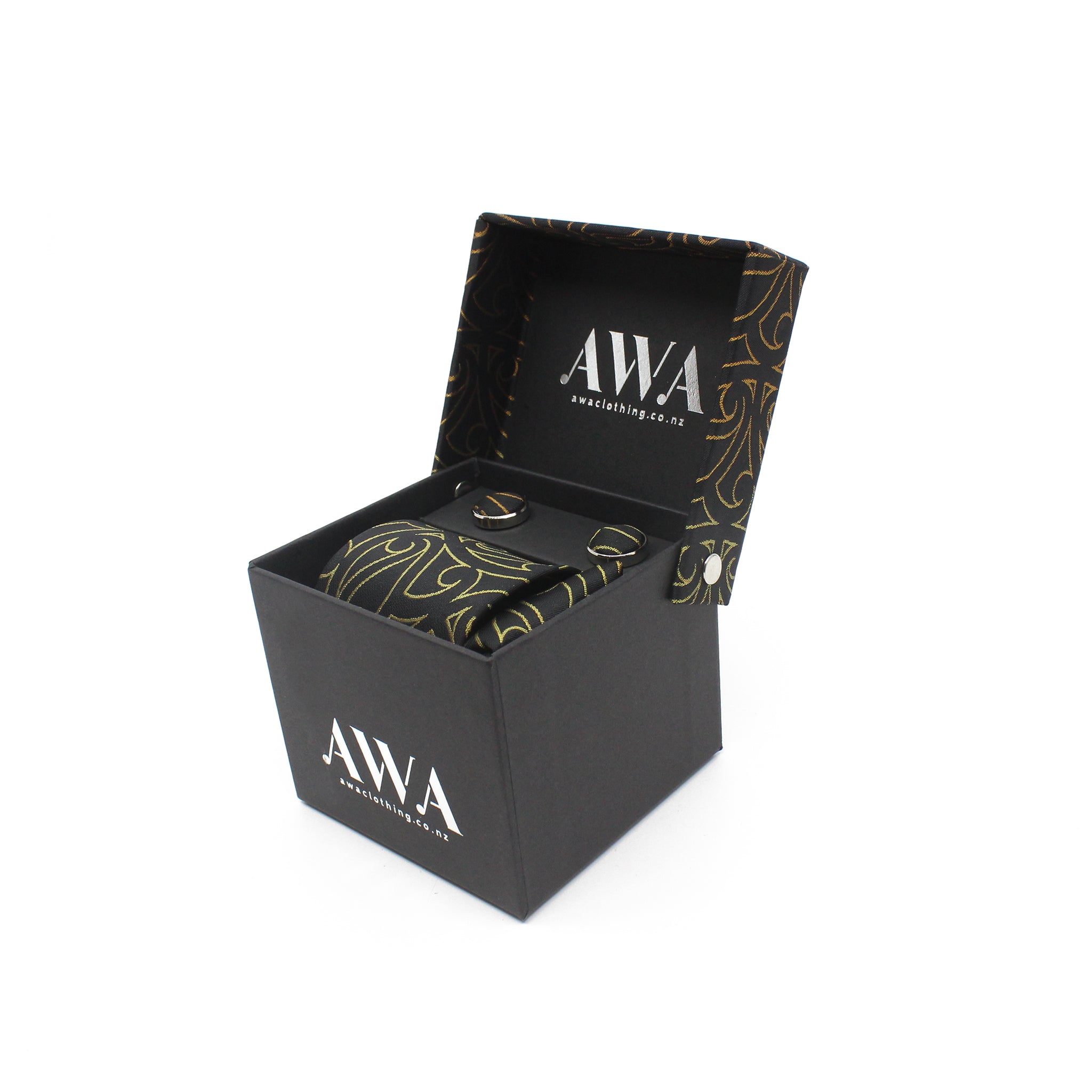 Boxed Tie Set - Gold & Black – Auckland Museum Online Store