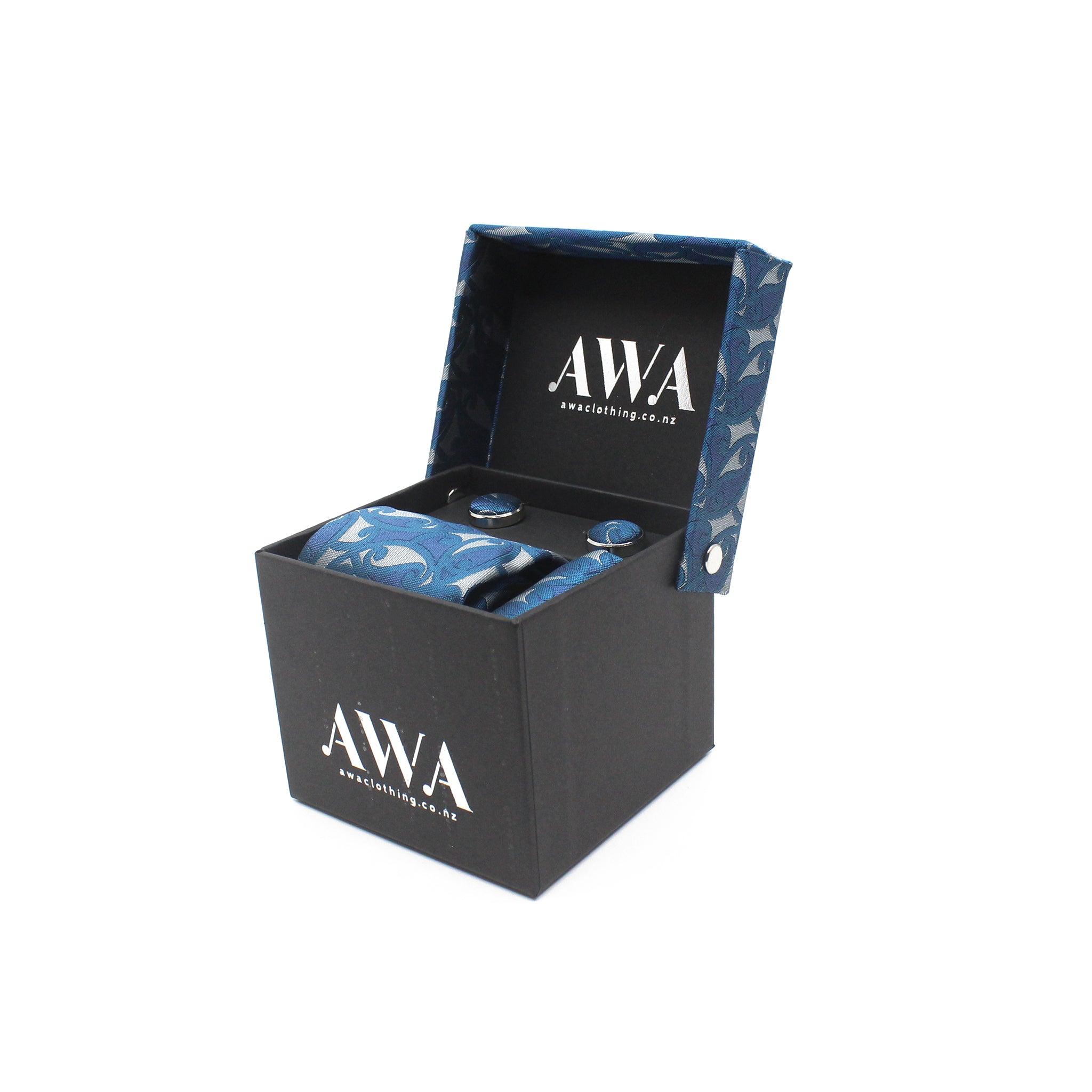 Boxed Tie Set - Blue & Taupe – Auckland Museum Online Store
