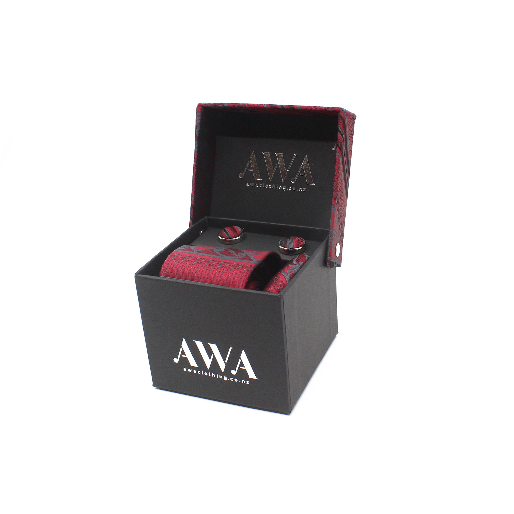 Boxed Tie Set - Red & Black – Auckland Museum Online Store
