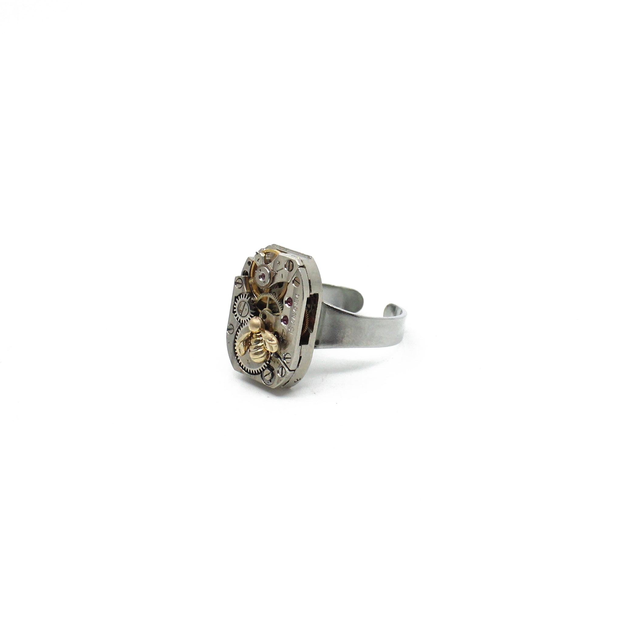 Timepiece Ring with Tiny Gold Bee | by Rainey Designs – Auckland Museum ...