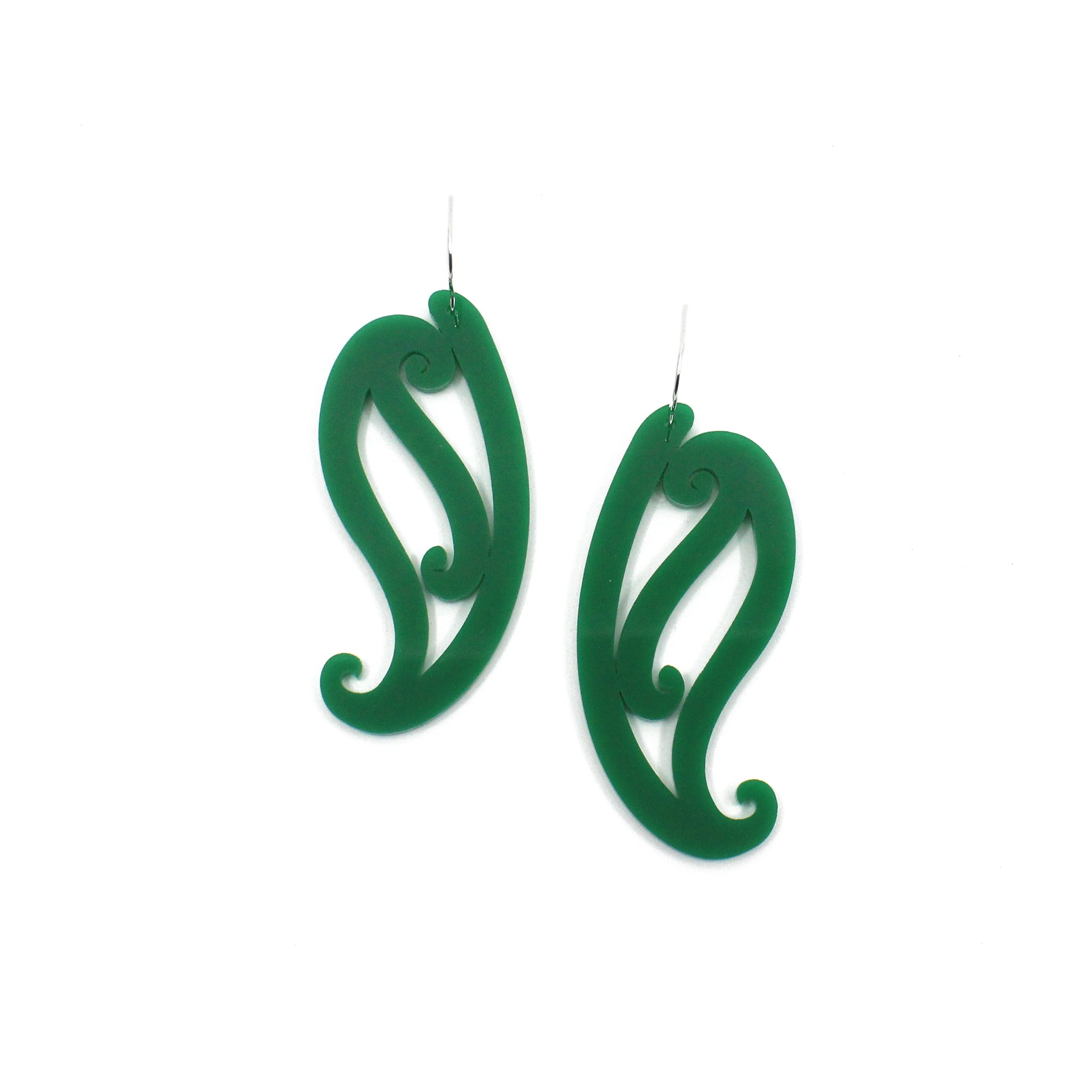 Tupuārangi Ngutu Kākā Earrings - Green | by Nichola Te Kiri – Auckland ...