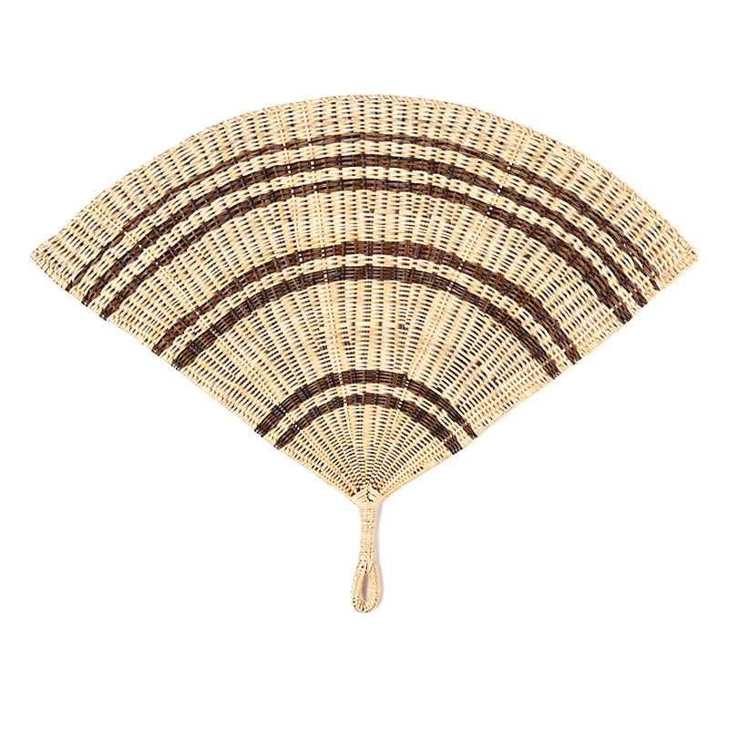 Vanuatu Large Woven Fan - Natural and Brown Striped – Auckland Museum ...