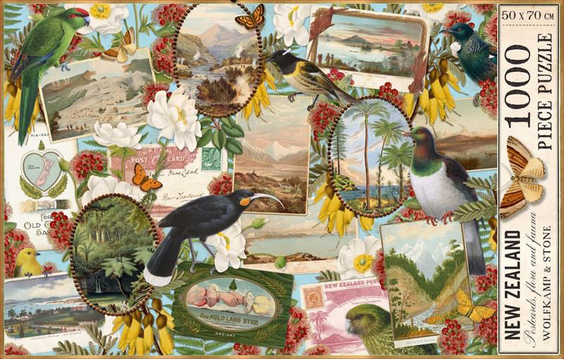 Birds & Postcard - 1000 Piece Jigsaw Puzzle – Auckland Museum Online Store