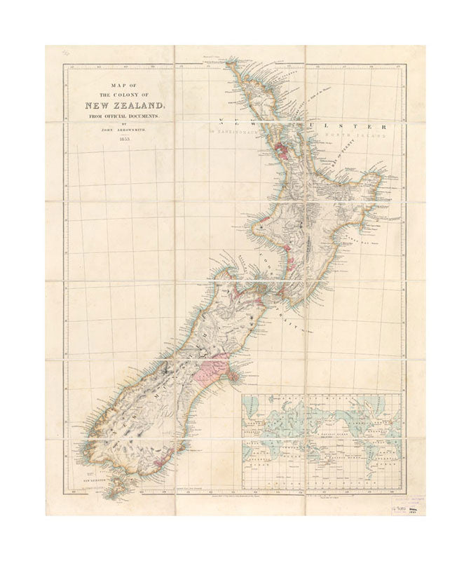 A2 Poster - 1853 Map of New Zealand – Auckland Museum Online Store